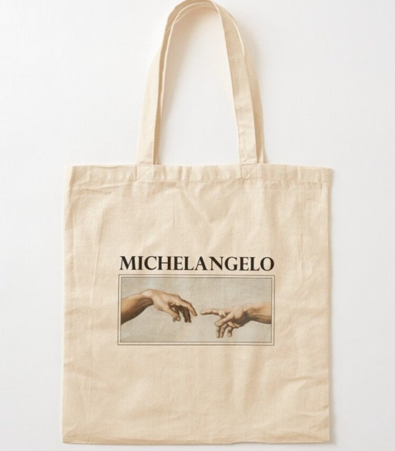 Michelangelo Creation of Adam Close up Tote Bag Premium | Etsy