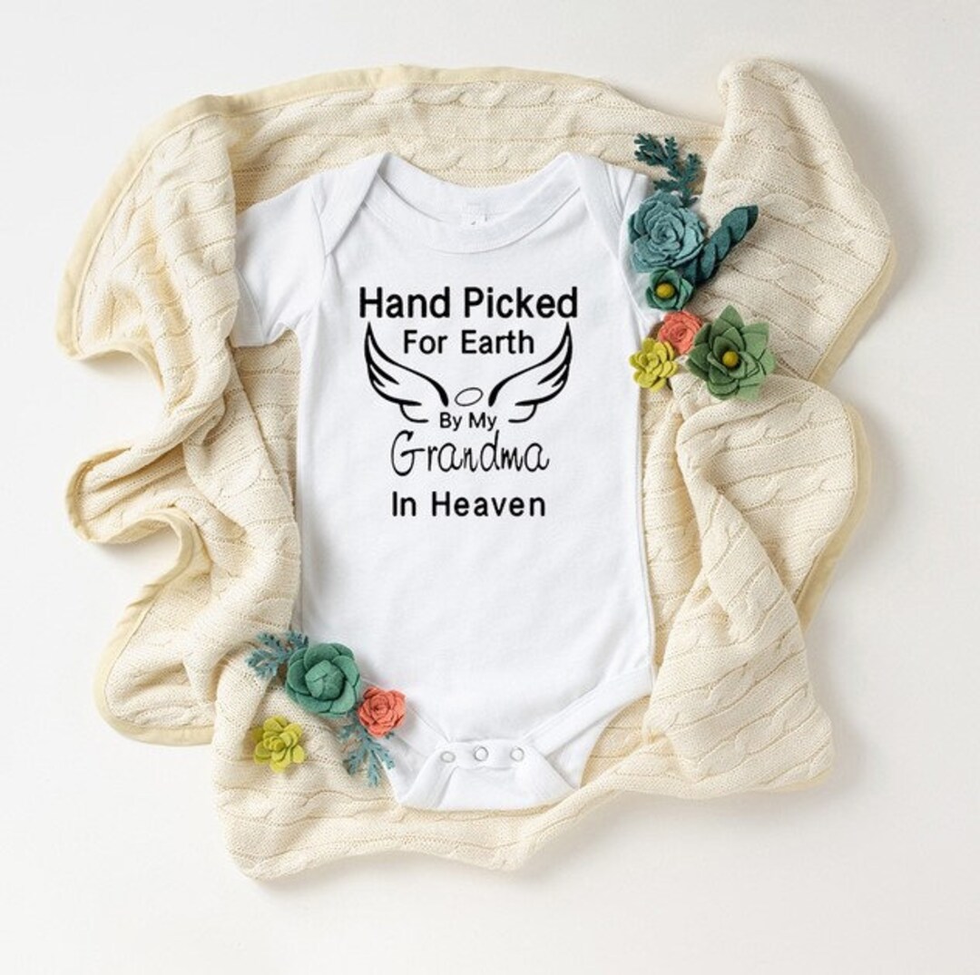 Handpicked for Earth by Grandma Baby Vest Personalized Funny Baby ...