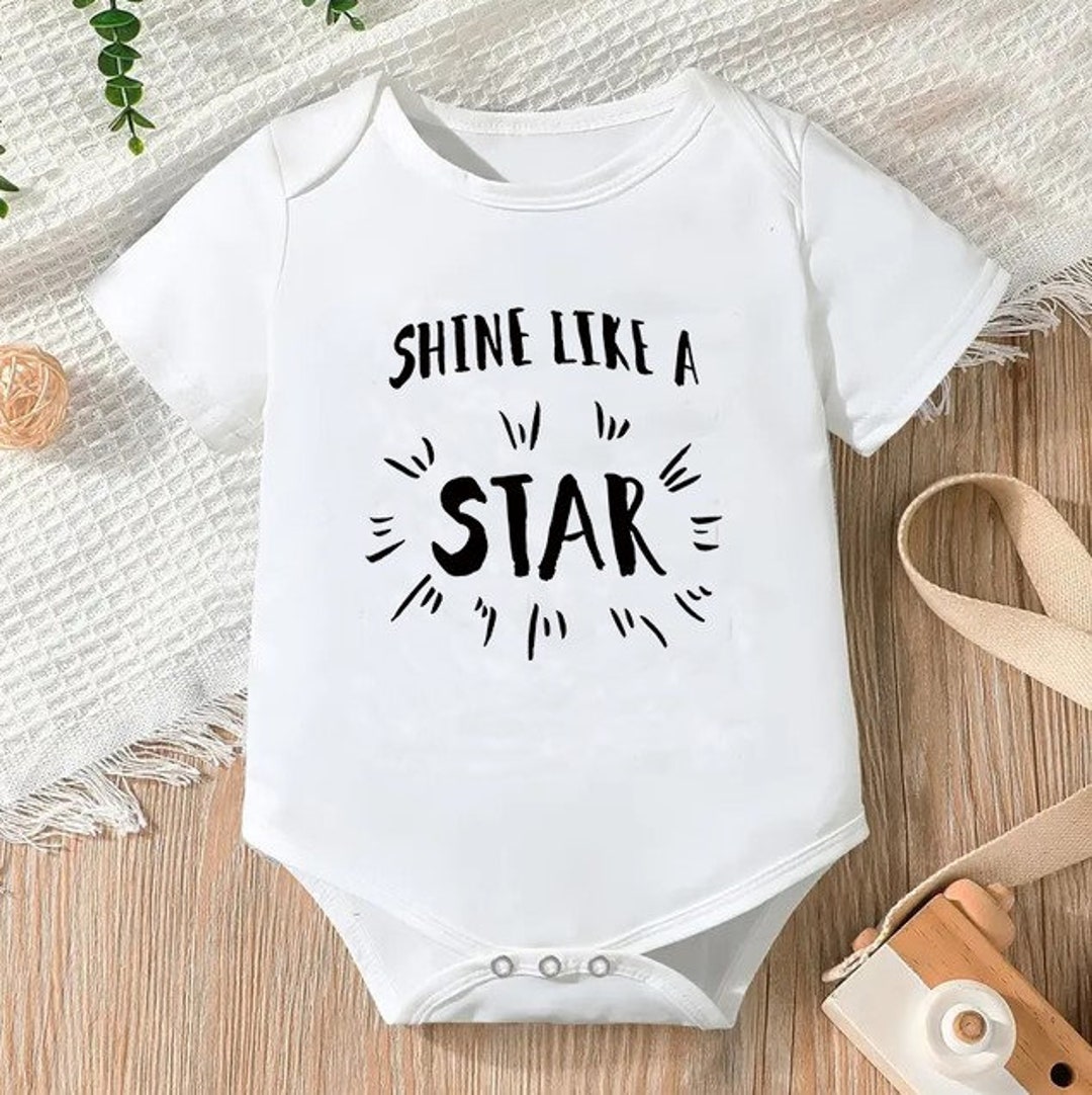 Shining Like A Star Baby Vest - Personalized Funny New Born Gift ...