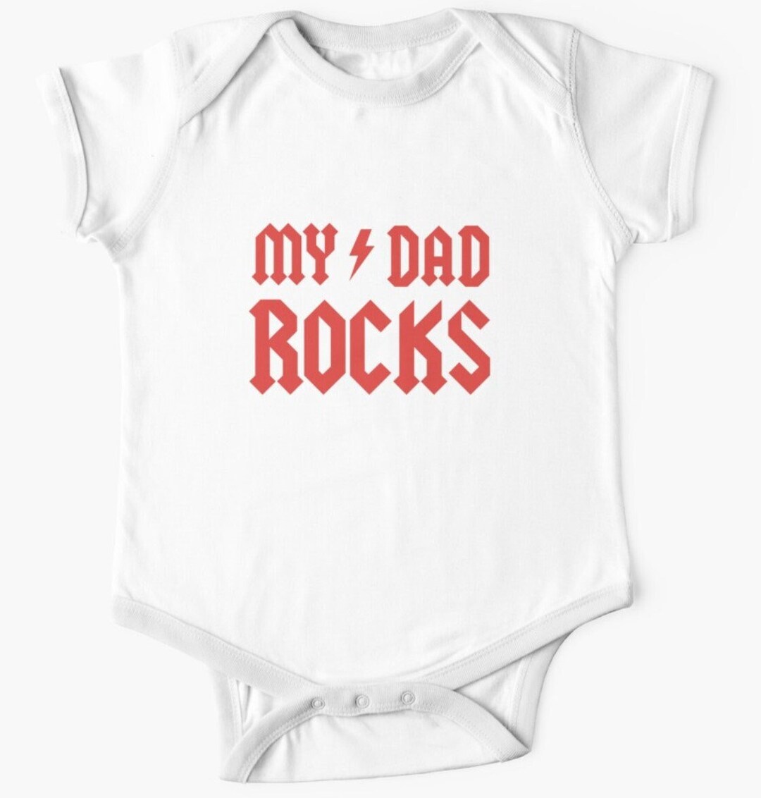 My Dad Rocks Baby Vest - Happy Fathers Day Baby Body Suit ...