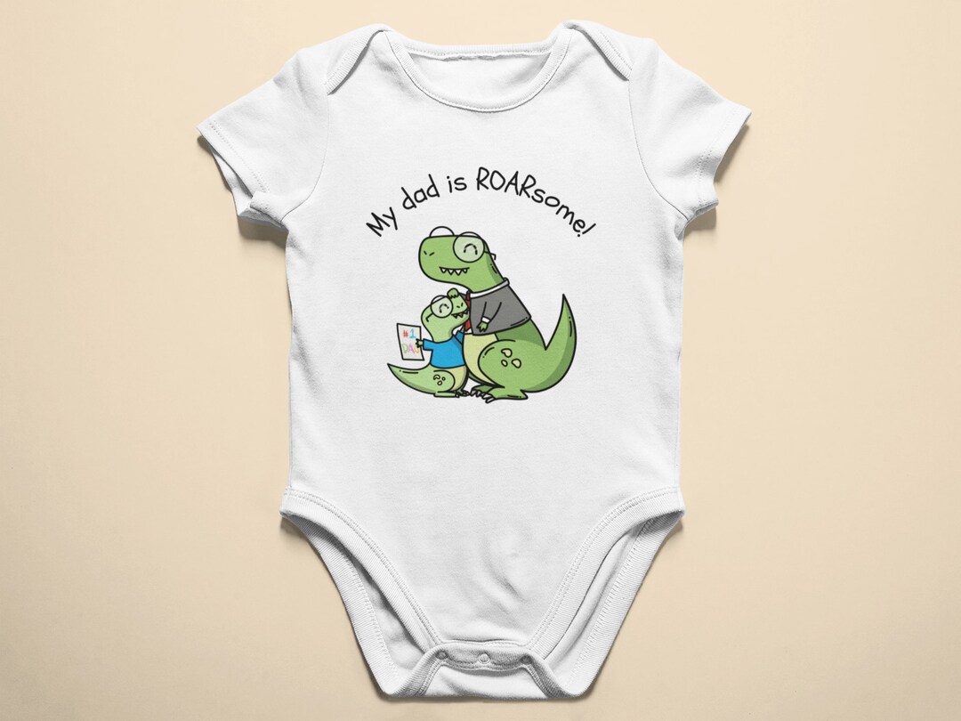 Dinosaur Baby Vest Cute Dinosaur Baby Gift Fathers Day Funny New Born ...