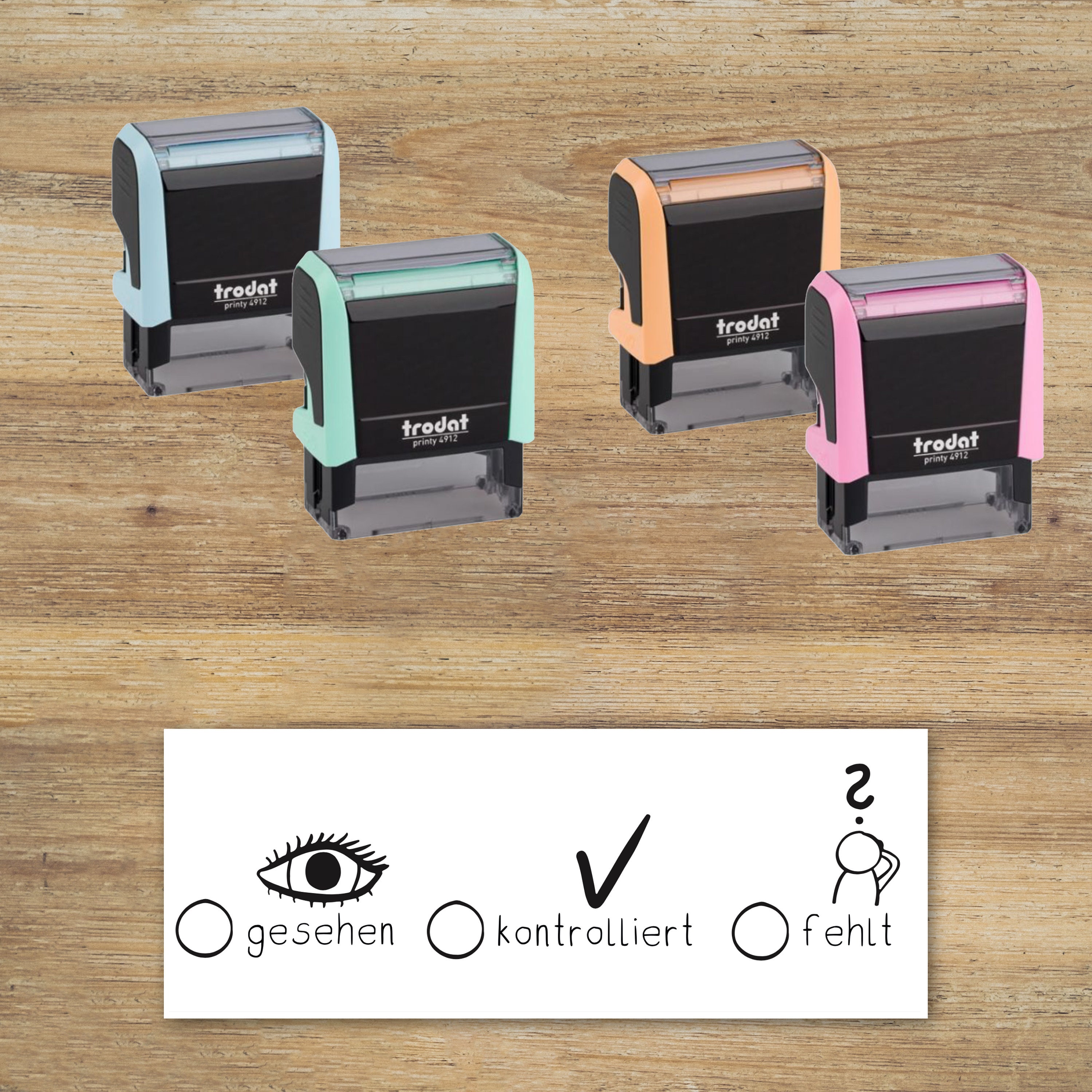 Stempel - "gesehen - kontrolliert - fehlt" (Modell 4912 - Abdruckfläche ...