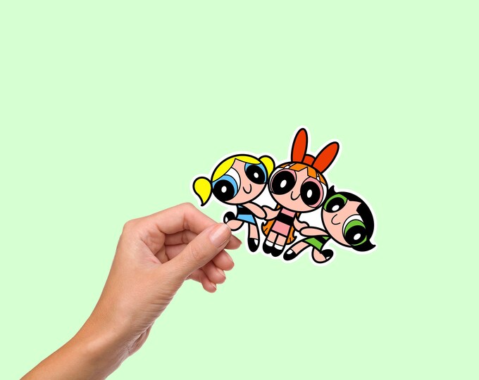Powerpuff Girls Laptop And Water Bottle Waterproof Sticker Etsy