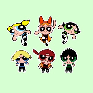 Powder Puff Girls Universe Laptop and Water Bottle Waterproof Sticker ...