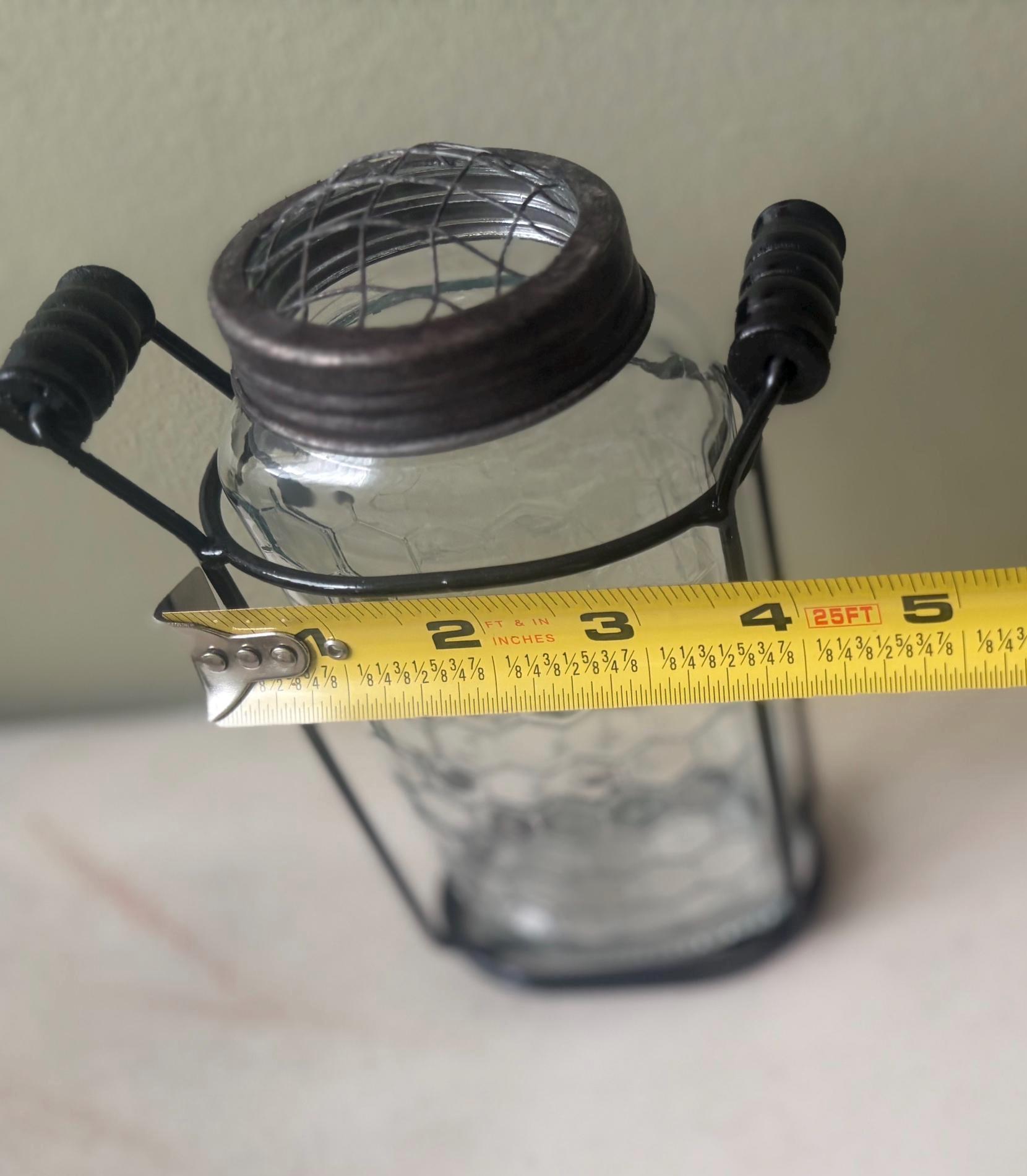 Vintage Flower Frog Jar With Wire Holder Honeycomb Rustic Farmhouse ...