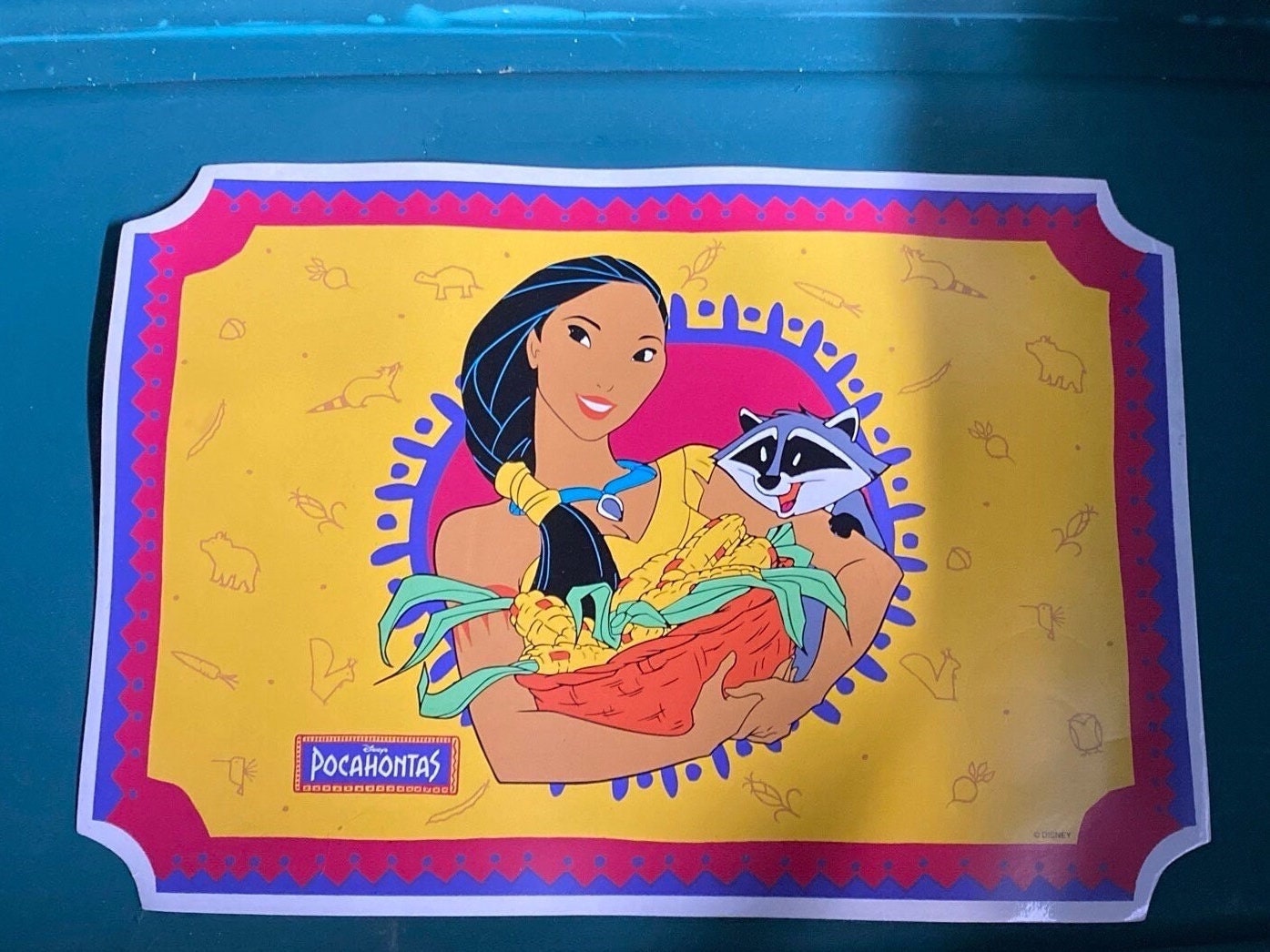 Vintage Pocahontas 90s Disney Vinyl Placemat - Etsy
