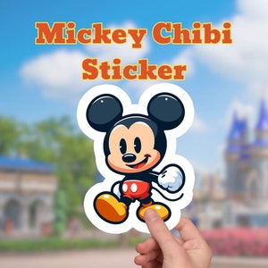 Mickey Chibi Sticker Handmade Disney Cartoon Decal Cute Disney Sticker ...