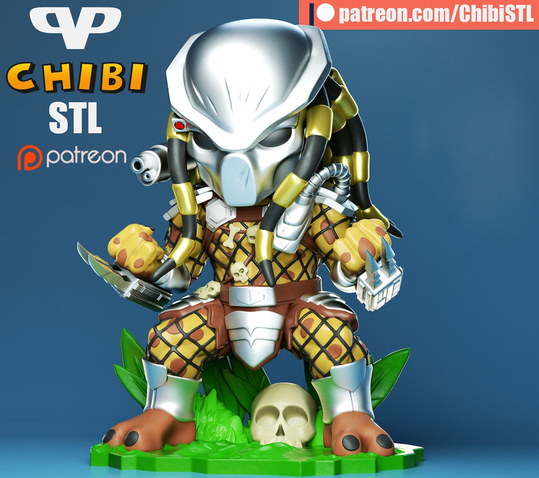 Predator Chibi | Movie Fan Art | 3d Printed Figure | Unpainted ...