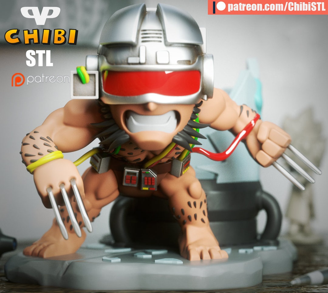 Weapon X Chibi X-men Fan Art 3d Printed Figure Unpainted Unassembled - Etsy