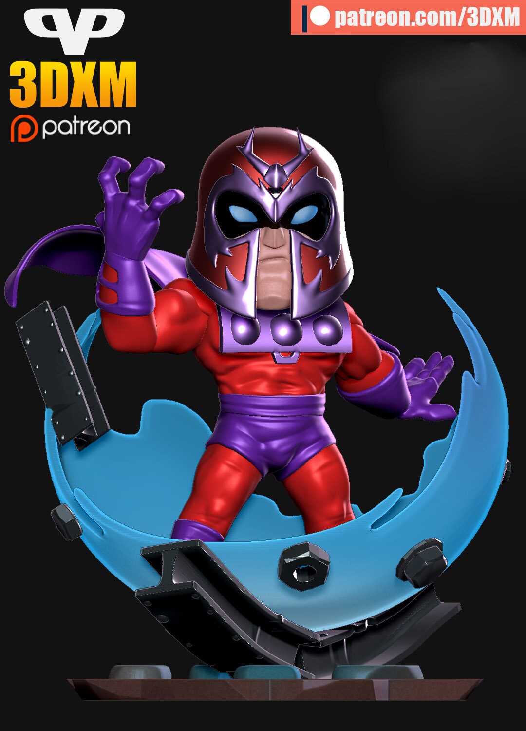 Magneto Chibi X-men Fan Art 3d Printed Figure Unpainted Unassembled - Etsy