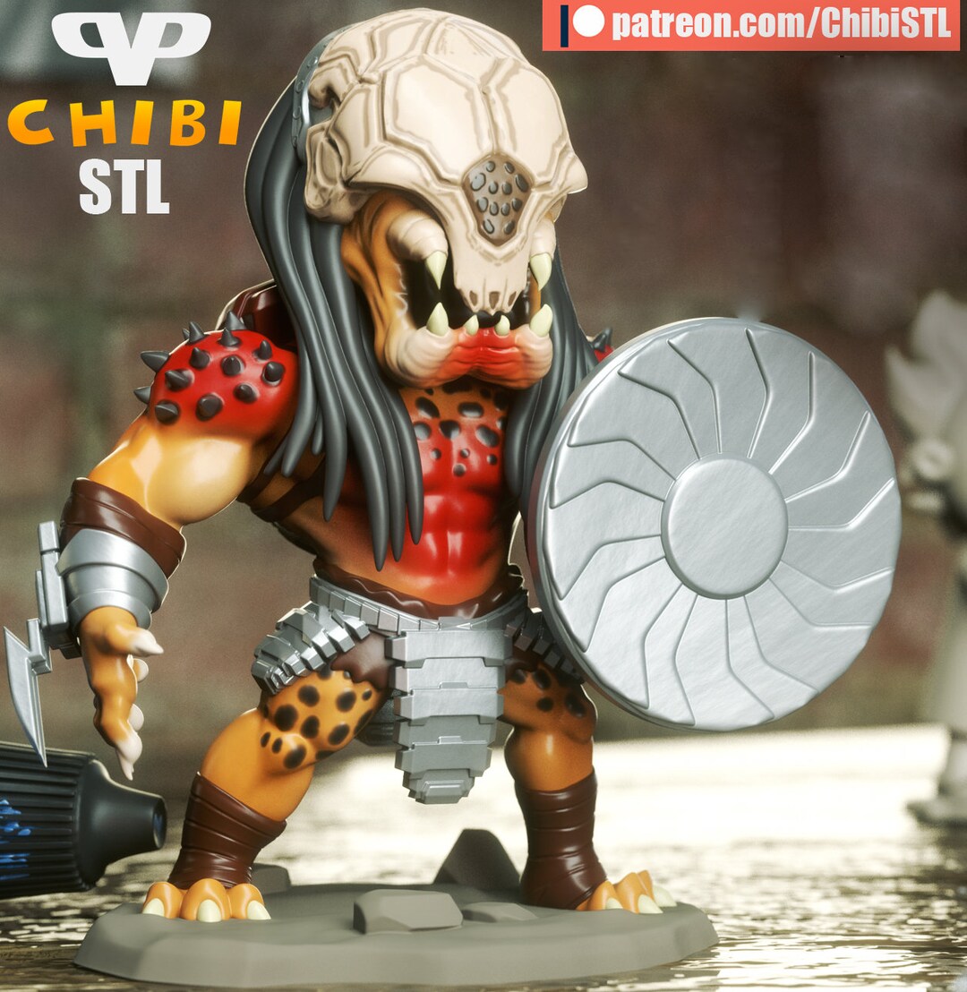 Predator Prey Chibi Movie Fan Art 3d Printed Figure Unpainted ...