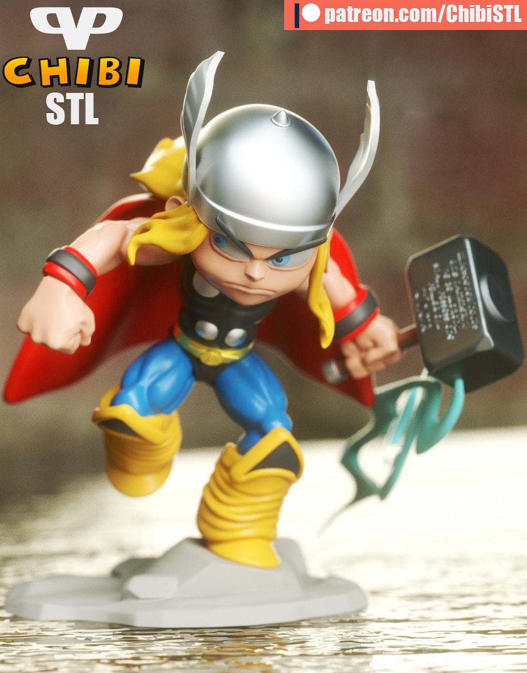 Thor Chibi Marvel Fan Art 3d Printed Figure Unpainted Unassembled - Etsy