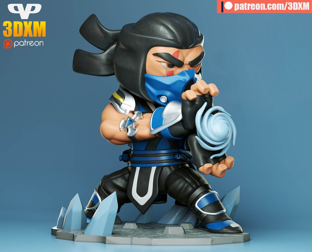 Sub-zero Chibi Fan Art Video Game Fan Art Mortal Kombat Fan Art 3d ...