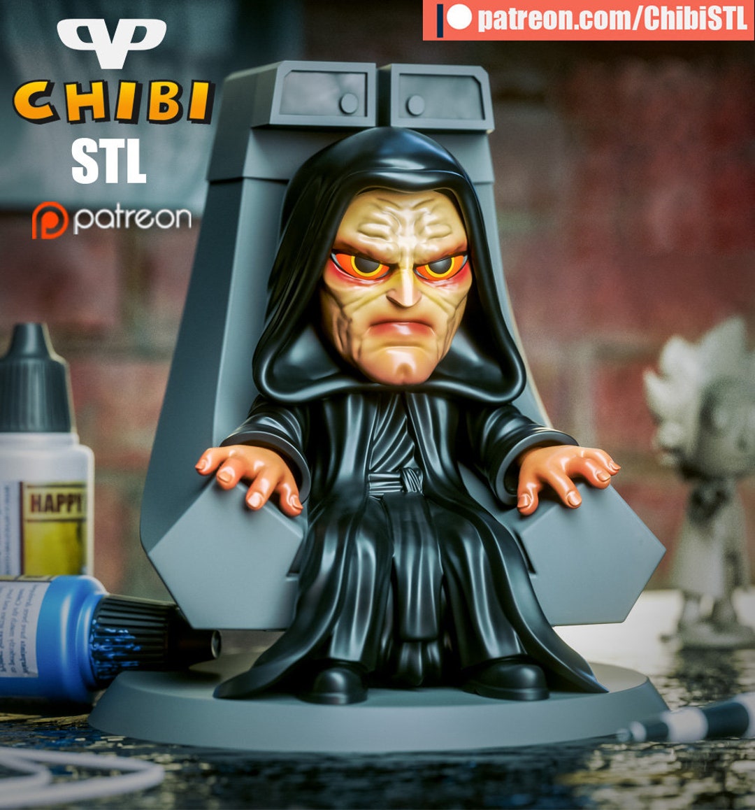 The Emperor on a Throne Chibi Star Wars Fan Art 3d Printed Figure - Etsy