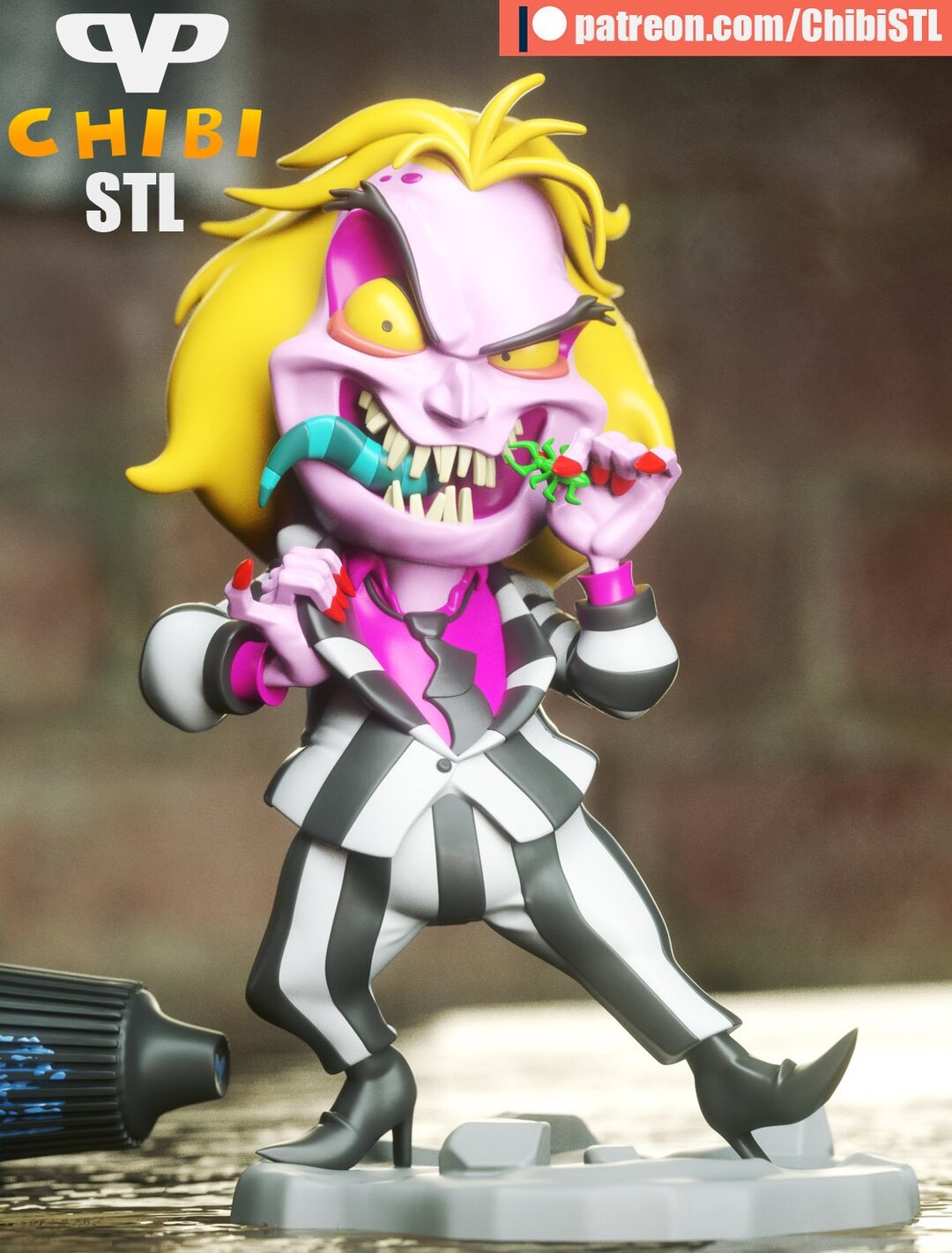 Beetle Juice Chibi Movie Fan Art 3d Printed Figure Unpainted ...