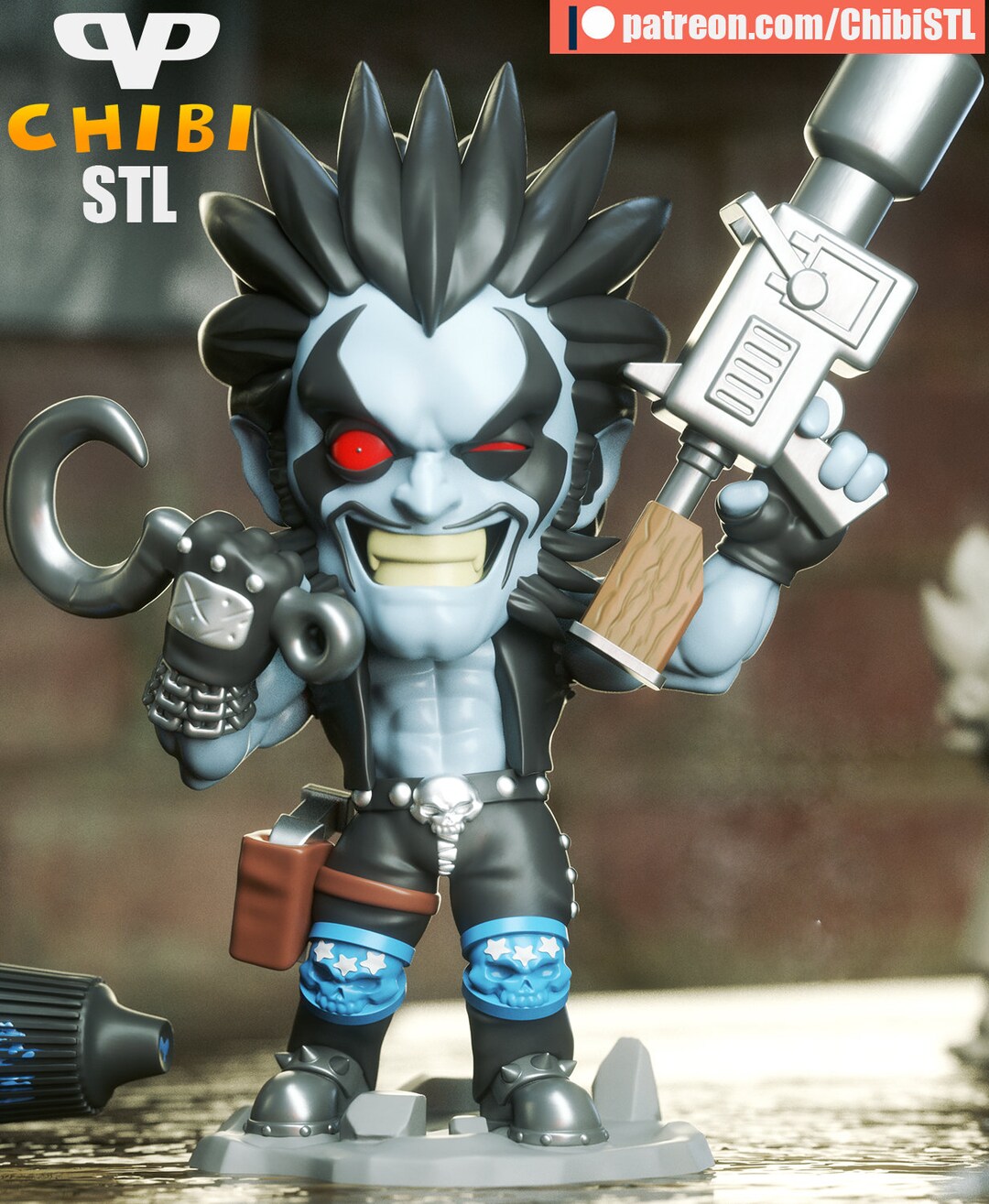 Lobo Chibi Fan Art DC Comics DC Villain 3d Printed Figure Unpainted ...