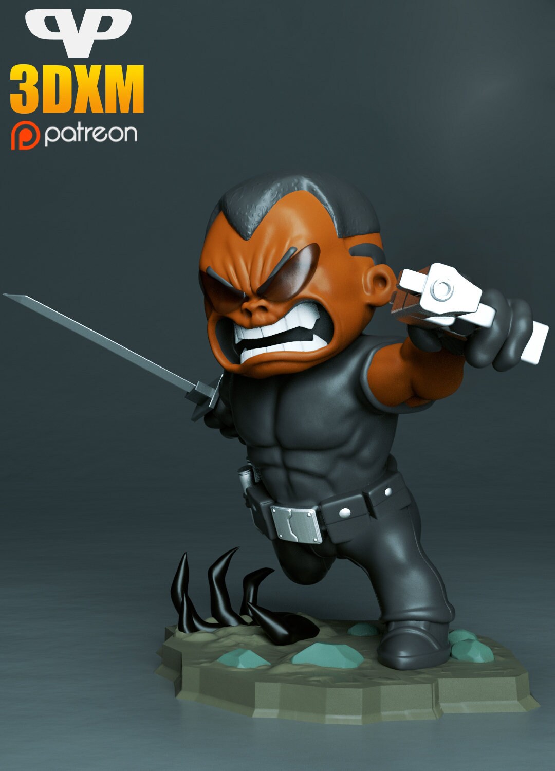 Blade Chibi | Marvel Fan Art | Movie Fan Art | 3d Printed Figure ...