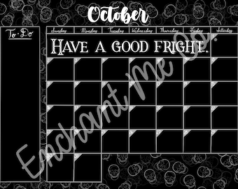 OCTOBER 2022 Calendar, Spooky Halloween Printable Calendar Planner Plan ...