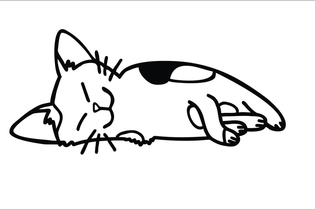 Sleeping Cat SVG PNG Vinyl File Digital Download - Etsy