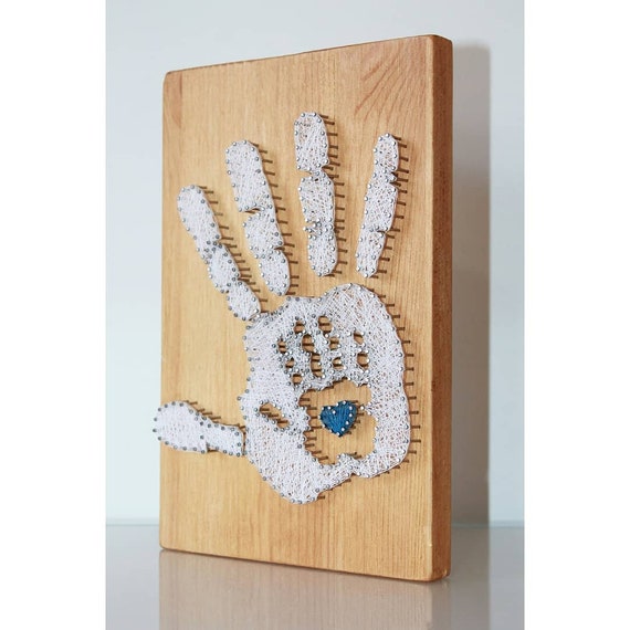 Handprint Parents Children String Art 15x23 Picture Hand Mum | Etsy