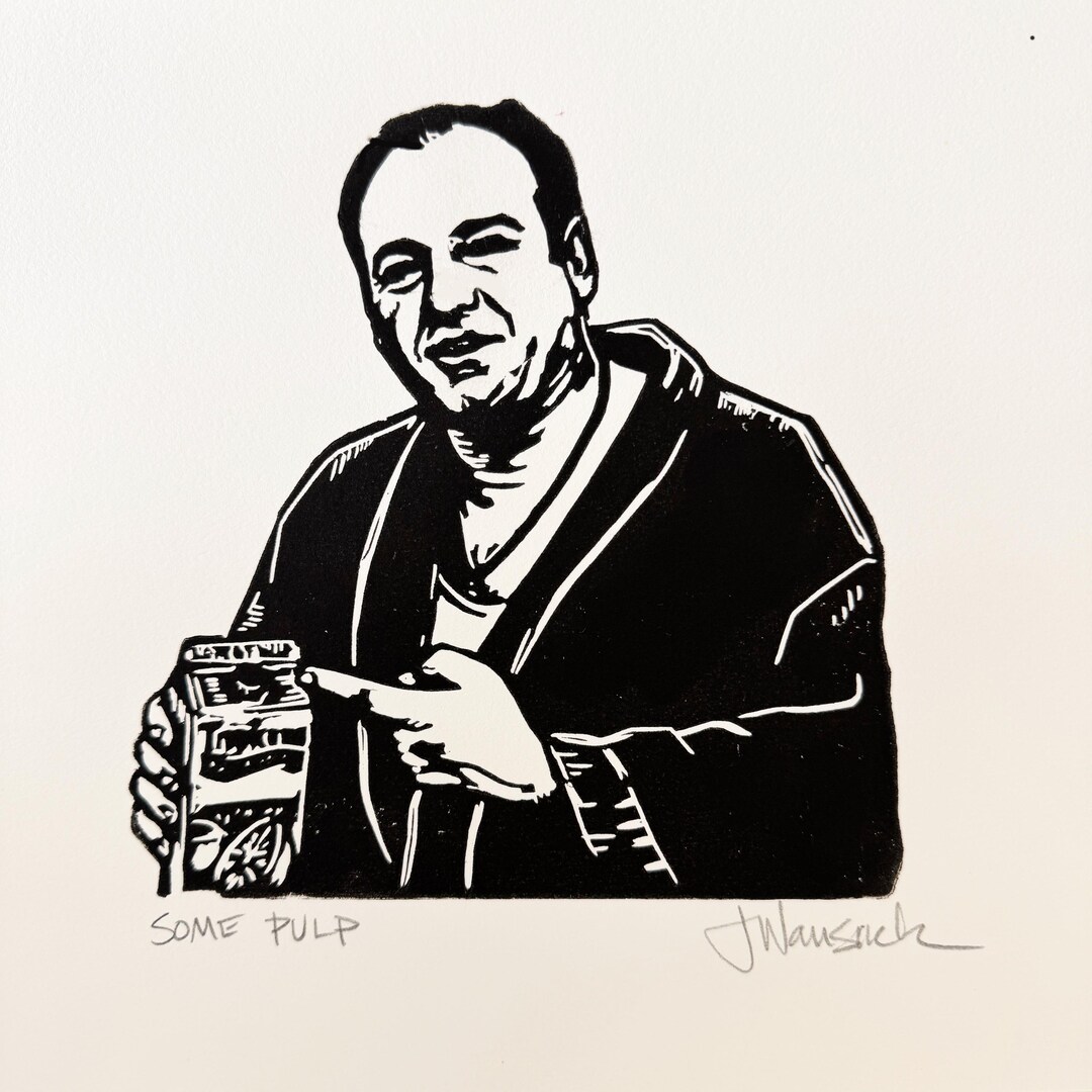 SOME PULP Tony Soprano Linocut Relief Print 8x10 - the Sopranos - Etsy