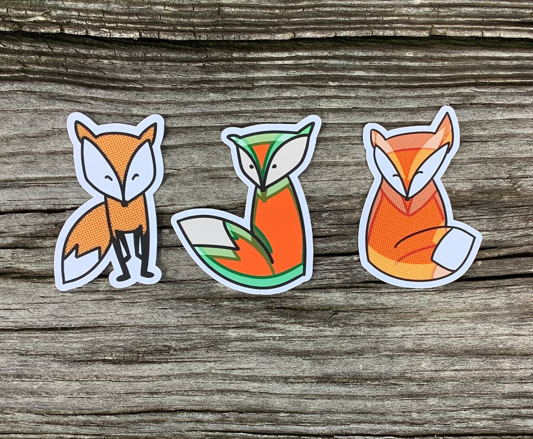 Fox Trio Sticker Set - Foxes Vixen Skulk Matte Stickers - Etsy