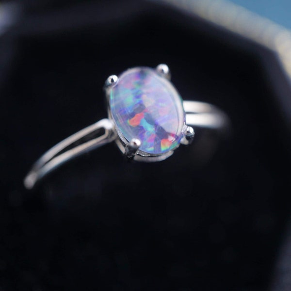 Simple Opal Ring - Etsy