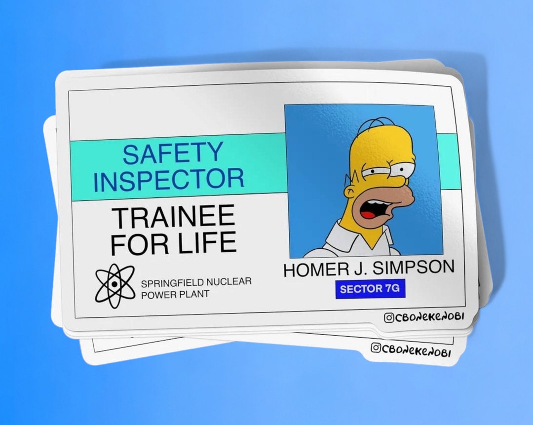 Trainee for Life Badge Homer Simpson Sticker - Etsy