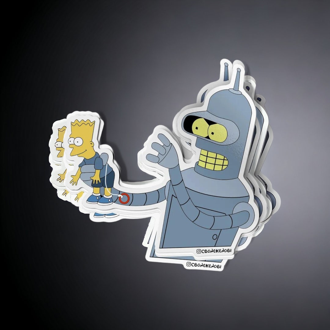 Bender With Bart Doll Sticker - Etsy
