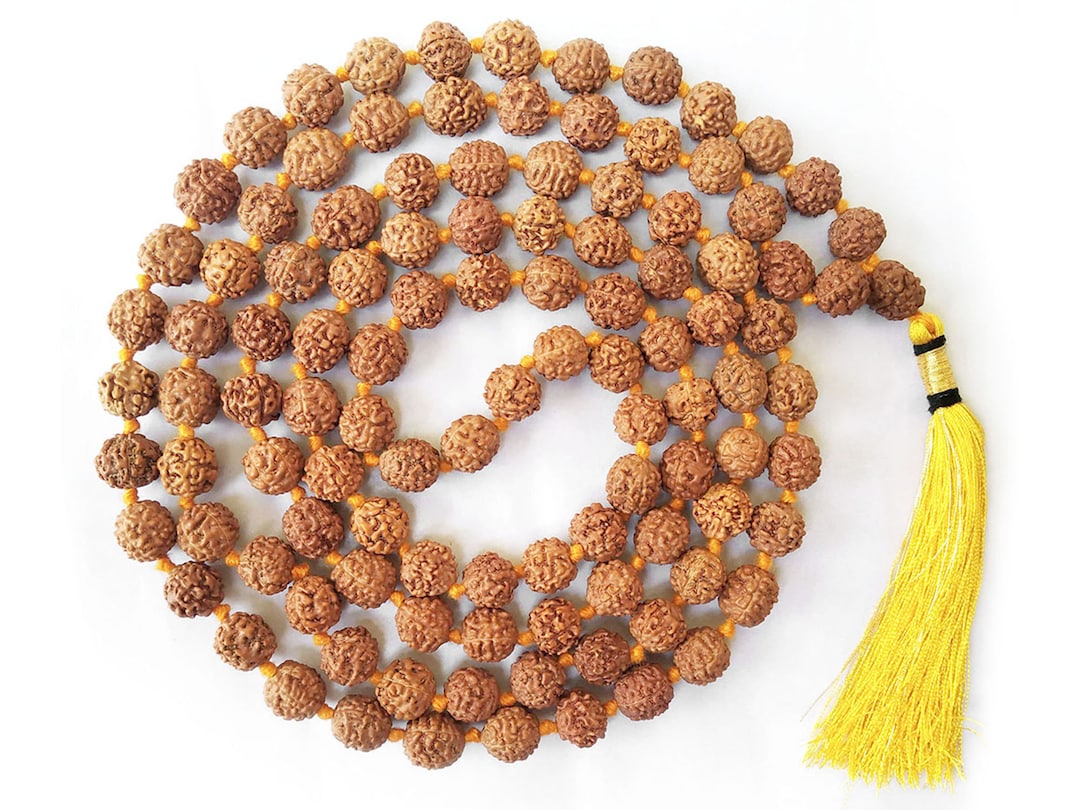 5 Mukhi Rudraksha Japa Mala for Pooja and Japa Rudraksha Mala 108 + 1 ...