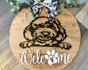 Bernedoodle Welcome Dog Door Hanger Sign - Etsy