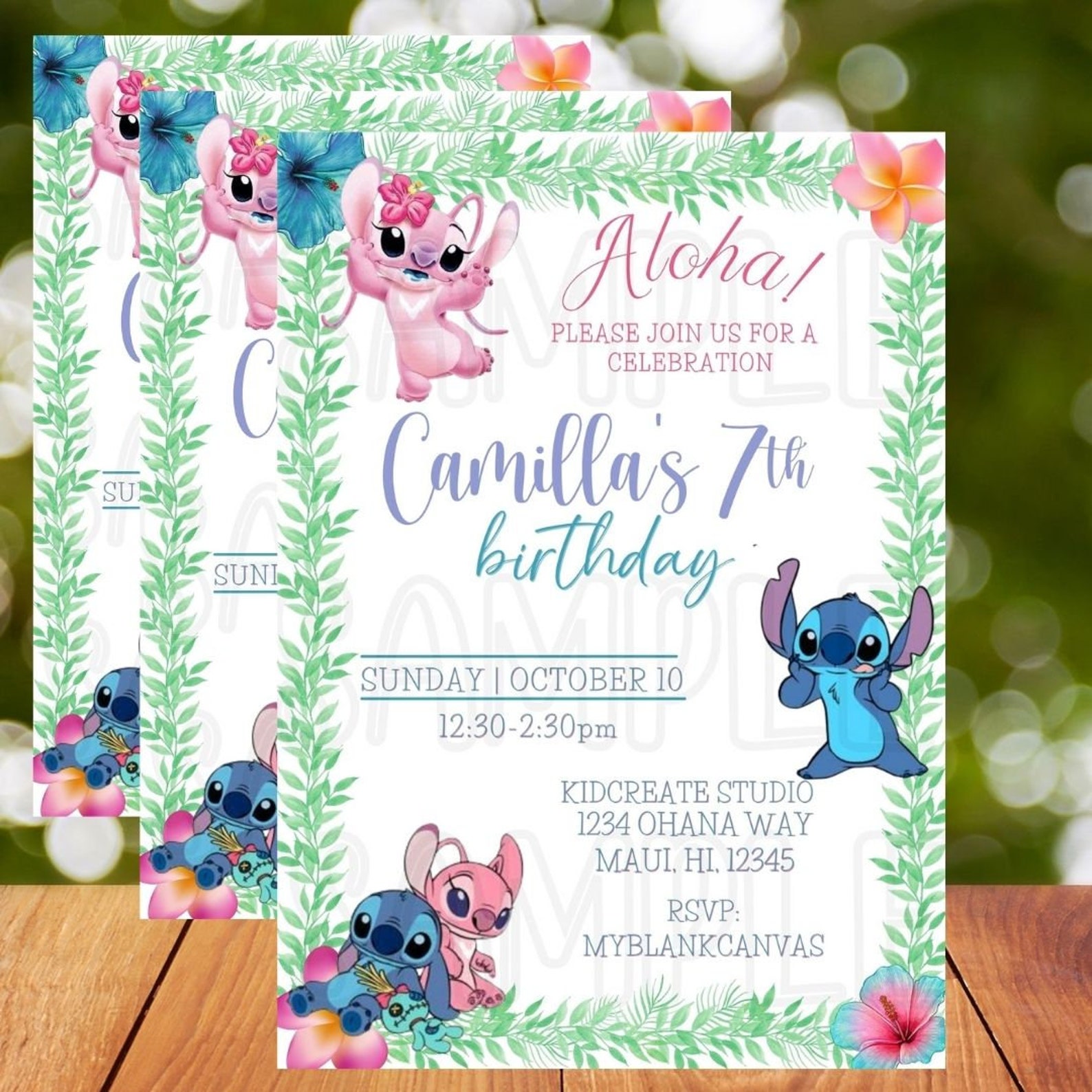 Happy Birthday Stitch and Angel Lilo and Stitch Birthday | Etsy