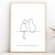 2 Cat Owner Wall Art, 2 Cats Line Drawing Print, Cat Wall Art ...