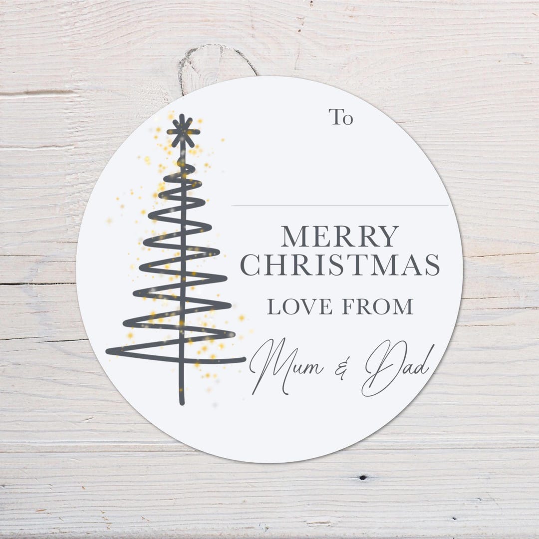 Personalised Christmas Name Stickers, Add Your Name Stickers, Modern ...
