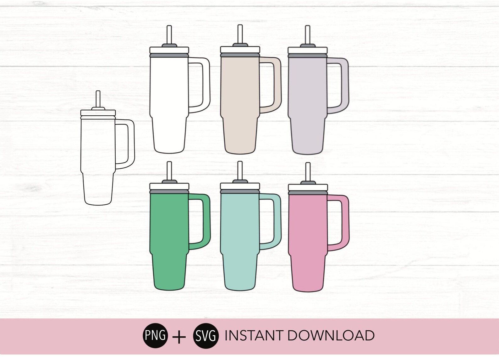 Stanley Cup Inspired SVG Clipart, Tumbler Svg, Stanley Cup Sticker Png ...