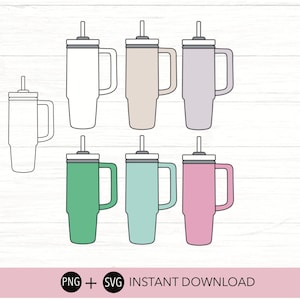 Stanley Cup Inspired SVG Clipart, Tumbler Svg, Stanley Cup Sticker Png ...