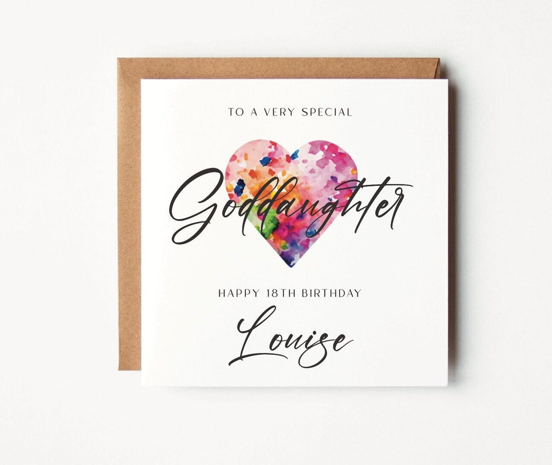Personalised Goddaughter Card, Birthday Card, Happy Birthday, Special ...
