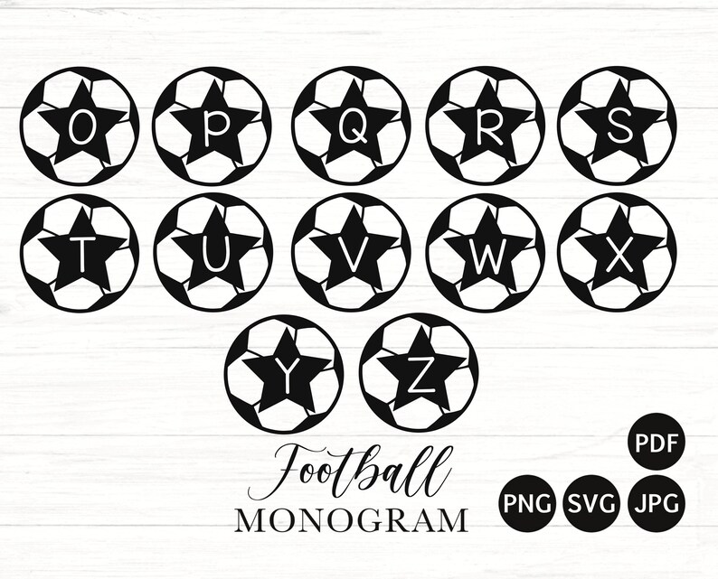 Football Soccer Monogram Alphabet SVG, PNG, JPEG, Football Soccer ...