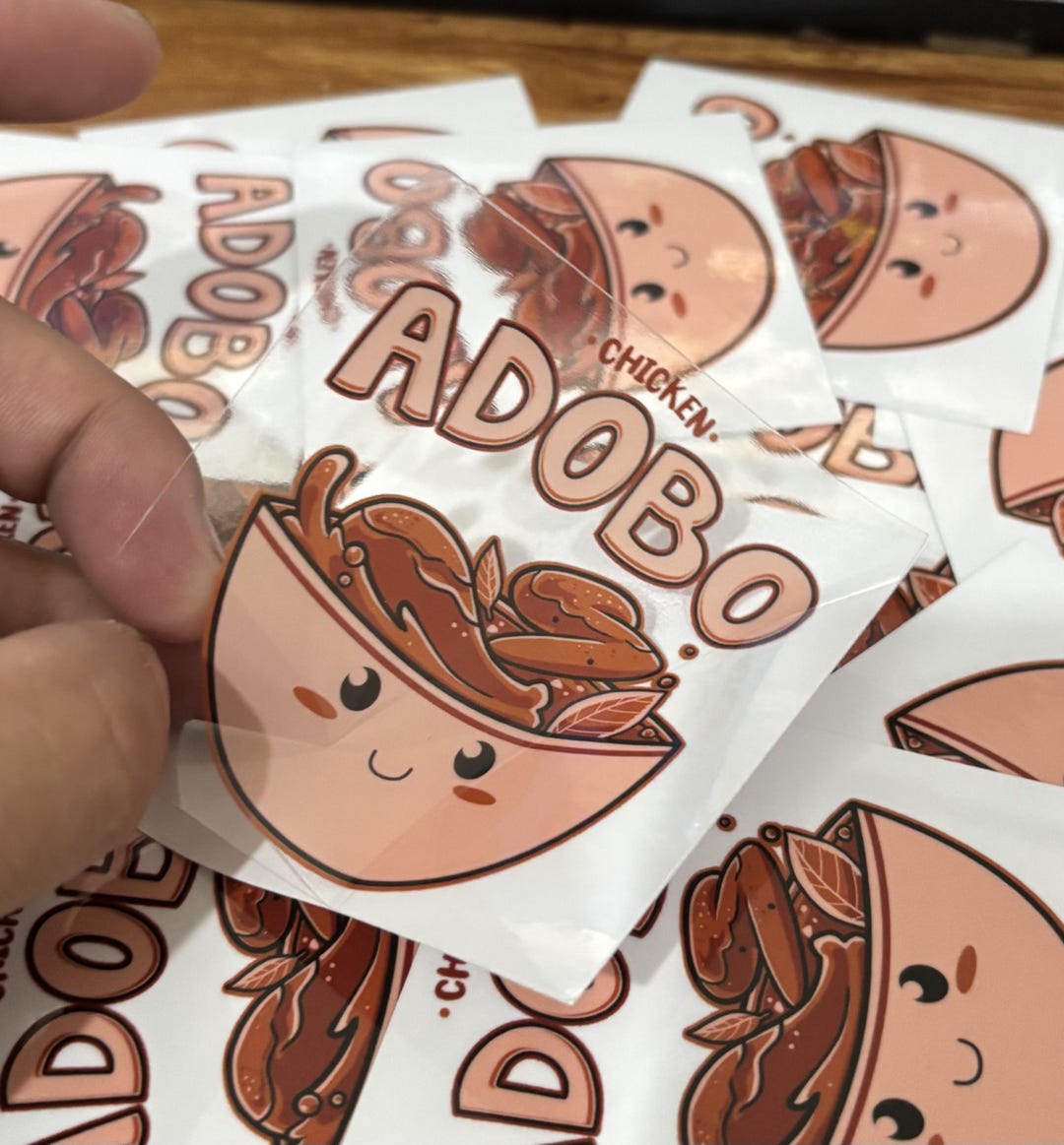 Kawaii Adobo Filipino Food Stickers (clear) - Etsy