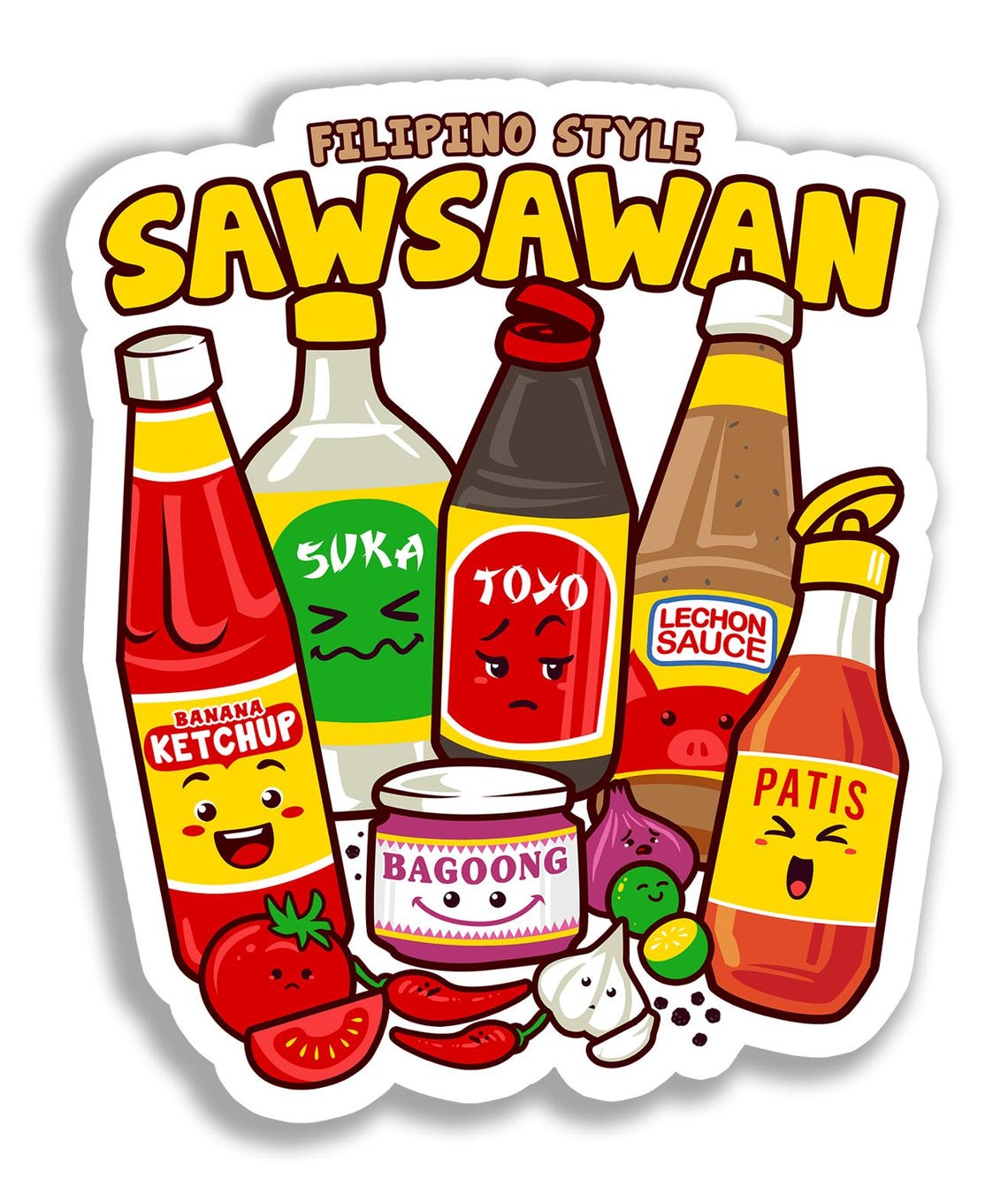 Kawaii Sawsawan Filipino Food Stickers - Etsy