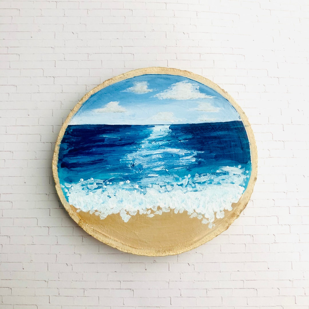Handpainted Wood Slice - Etsy