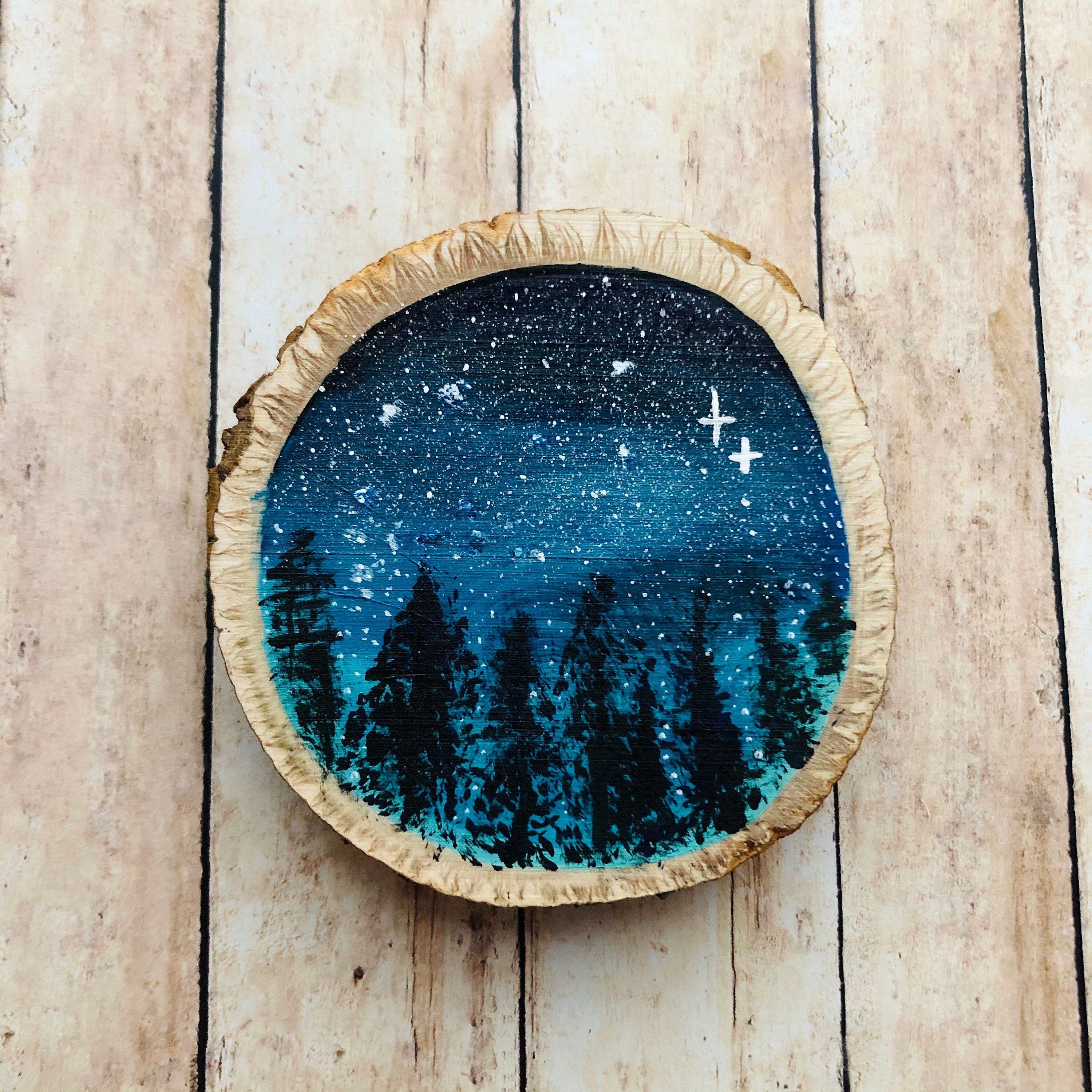 Handpainted Wood Slice - Etsy