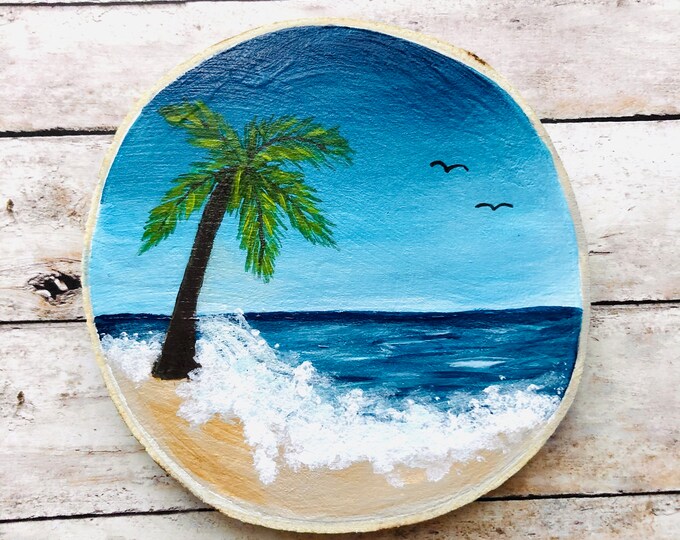Hand Painted Wood Slice - Etsy