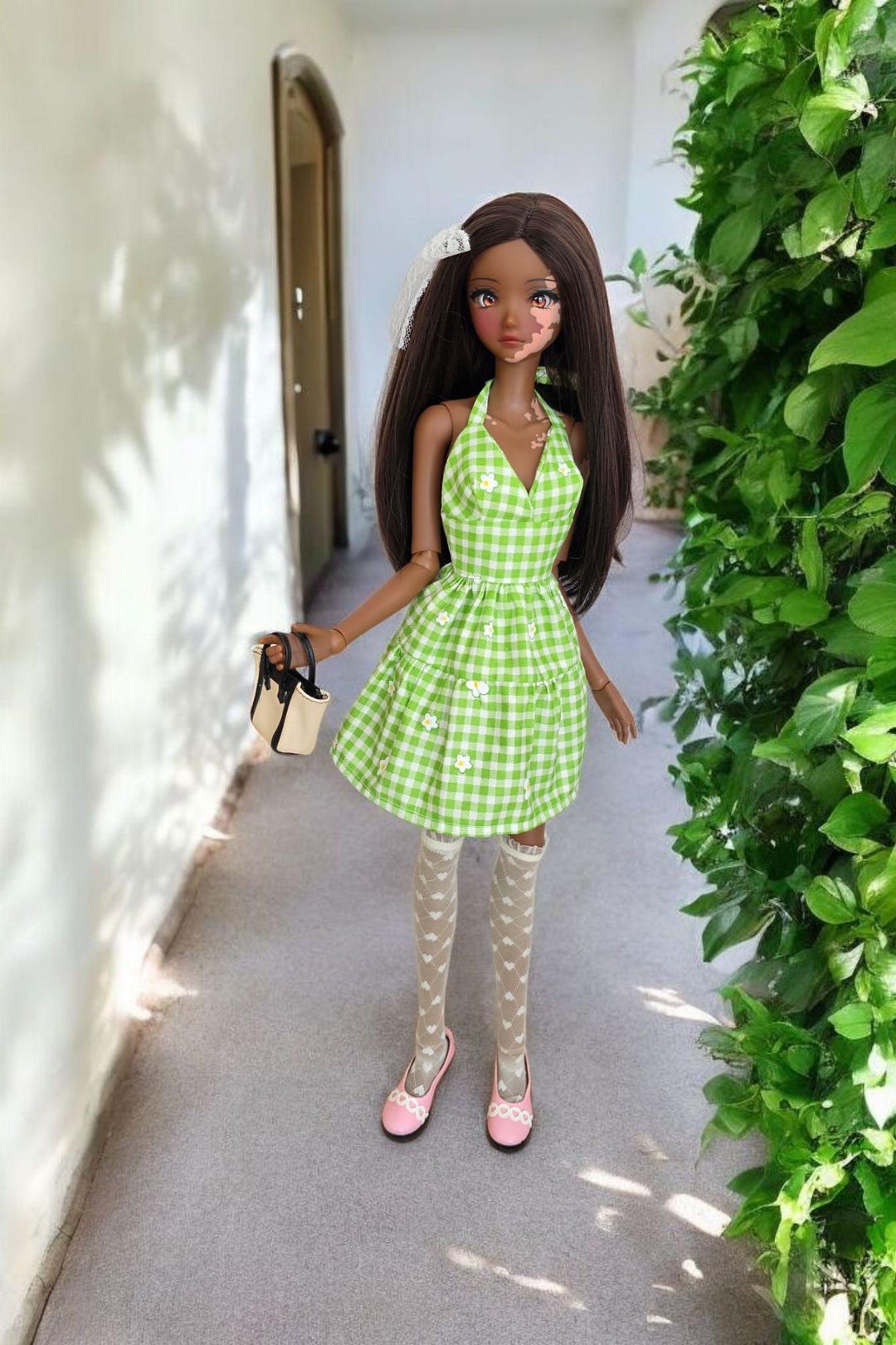 Smart Doll Dress: Green Gingham Summer Outfit, SD13 Feeple60 Fit - Etsy