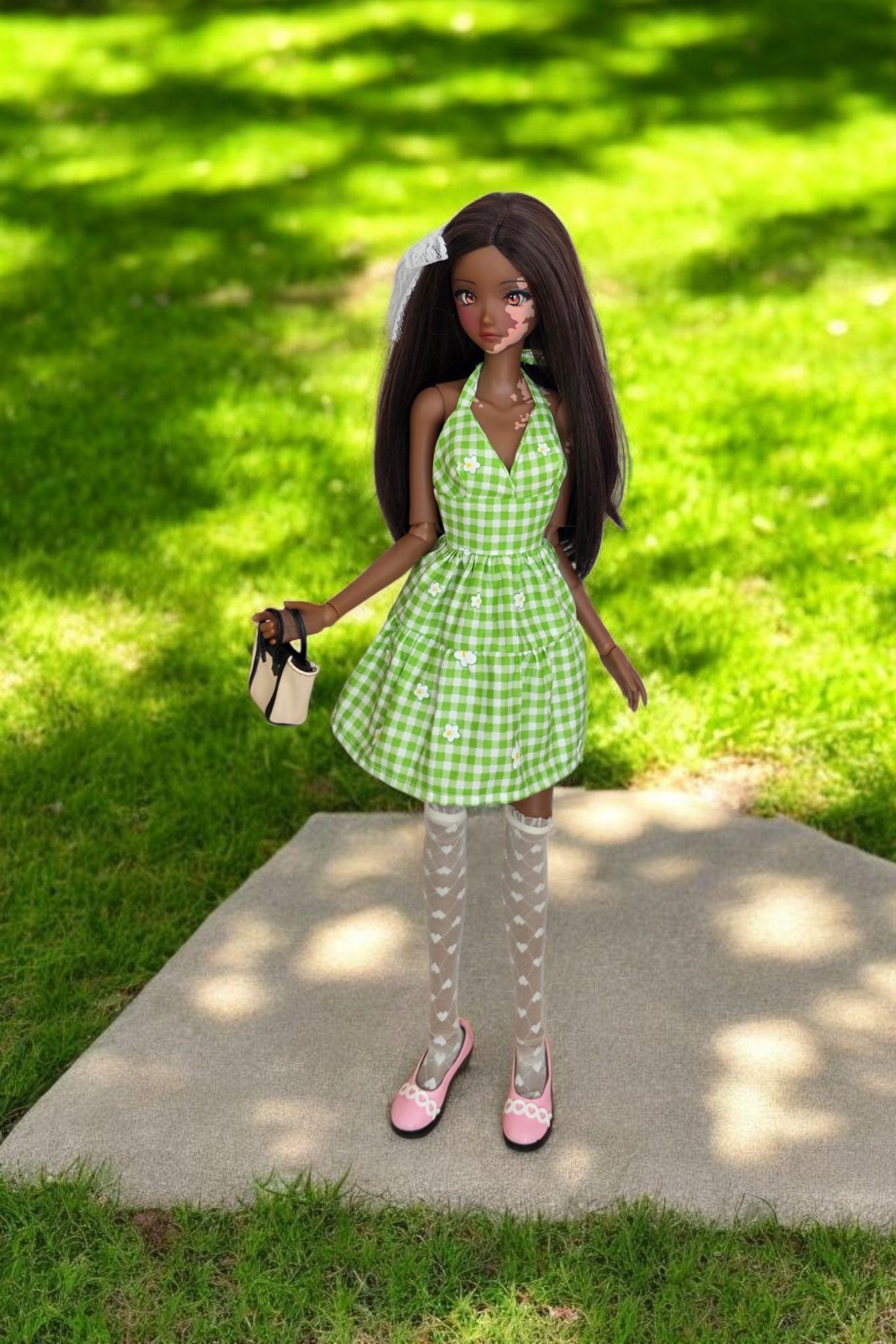 Smart Doll Dress: Green Gingham Summer Outfit, SD13 Feeple60 Fit - Etsy