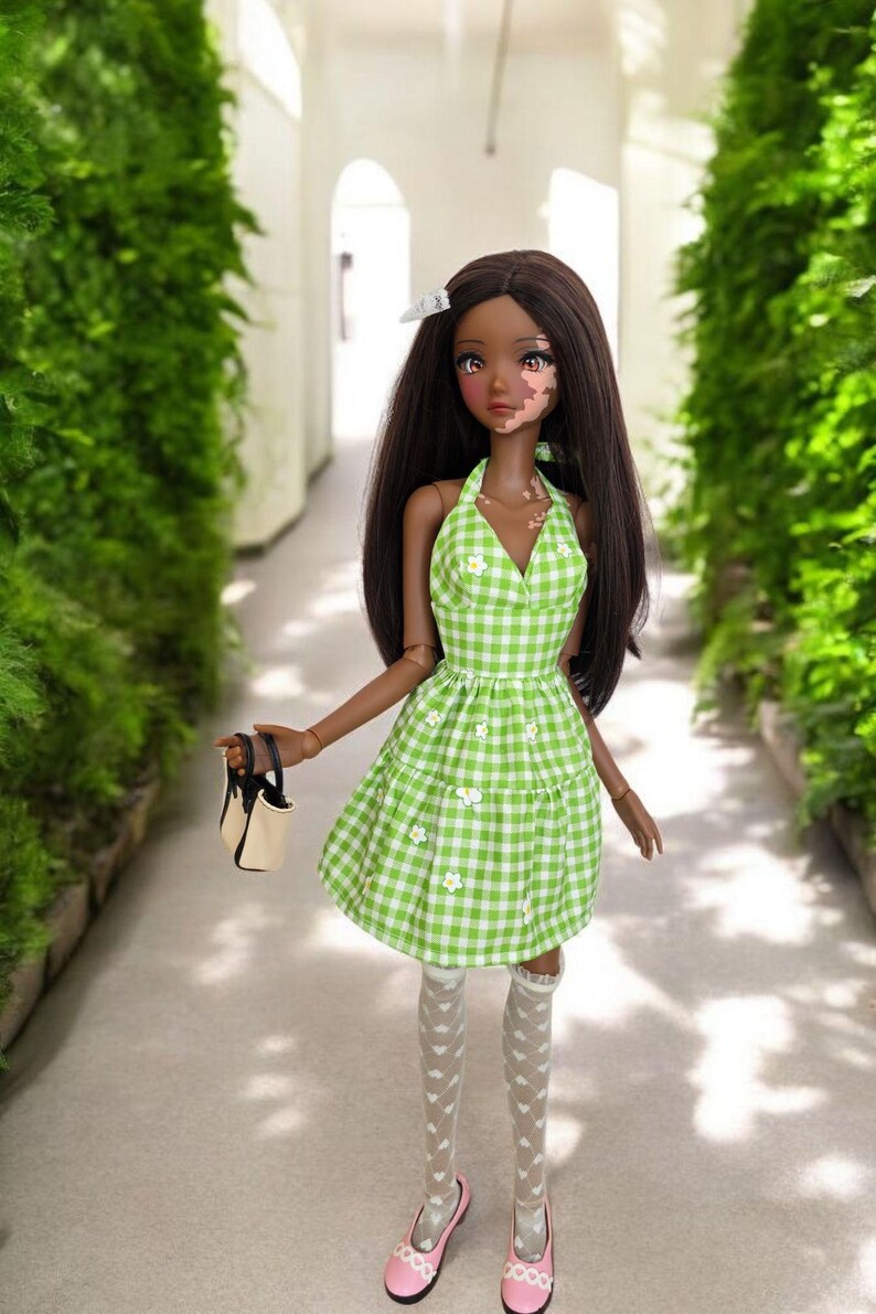 Smart Doll Dress: Green Gingham Summer Outfit, SD13 Feeple60 Fit - Etsy