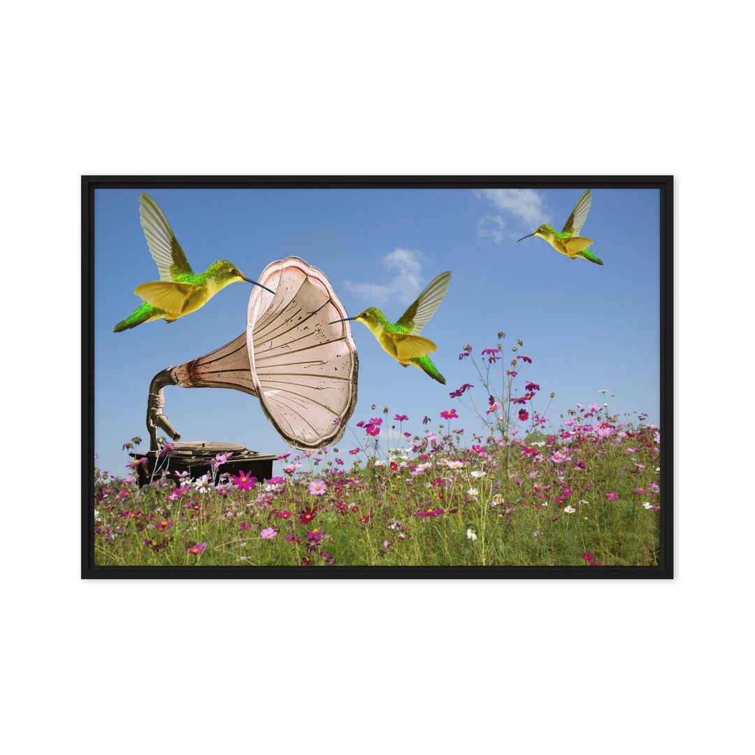 Framed Hummingbird Art, Surreal Humming Bird Art, Humming Bird Art ...