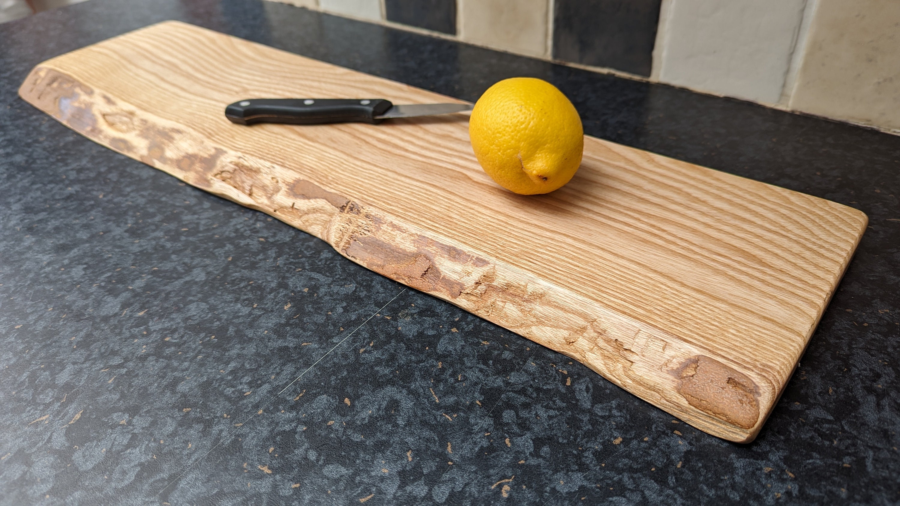 Live Edge Chopping Board, Solid Wood Chopping Board, Wine and Cheese ...