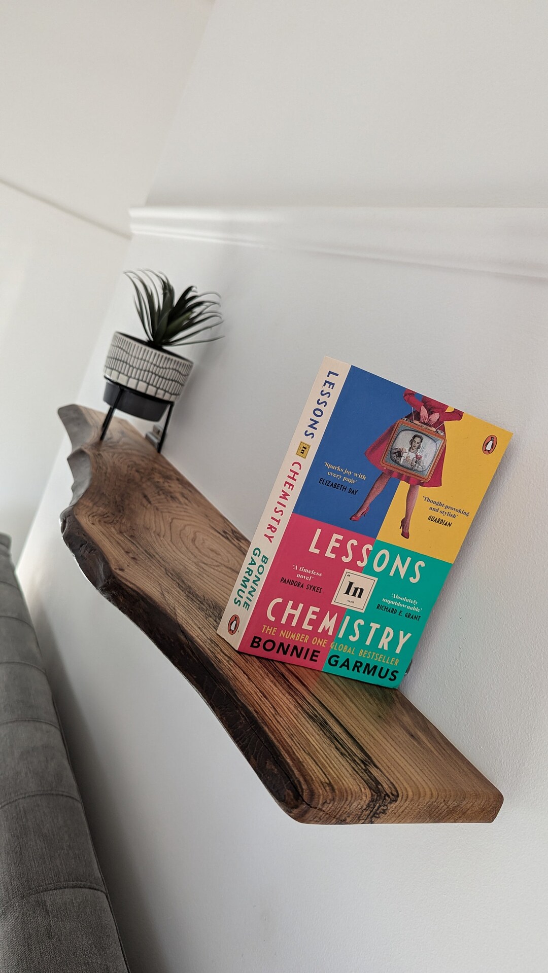 Small Live Edge Shelf, Solid Wood Shelf, Living Room Shelf, Bathroom ...