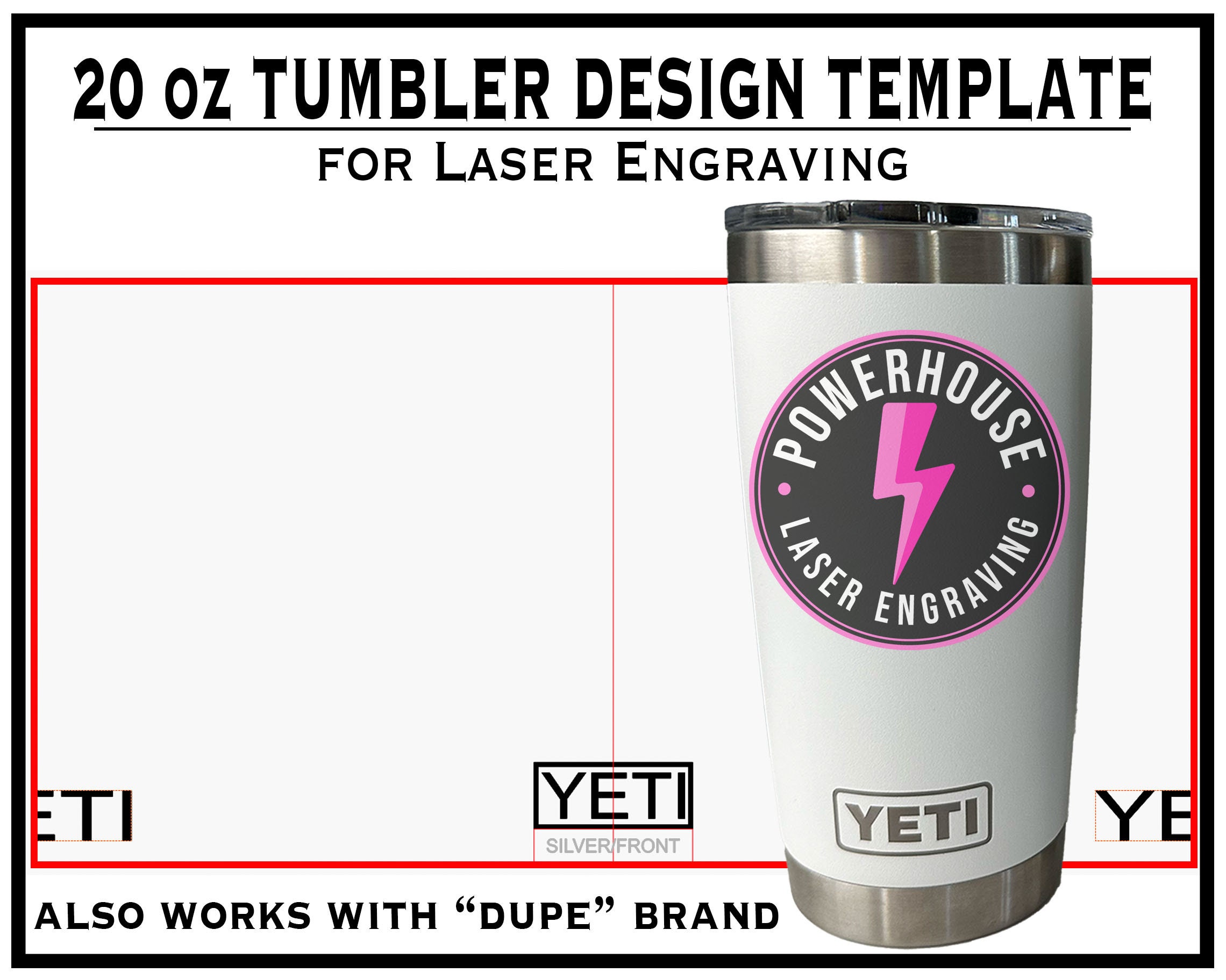 20 Oz Tumbler Wrap Design Template Digital File for Laser Engraving ...